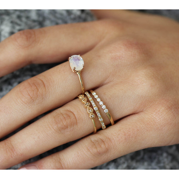 faceted moonstone ring