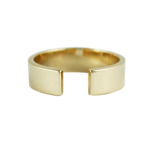 14K WIDE OPEN CUFF RING – LUMO